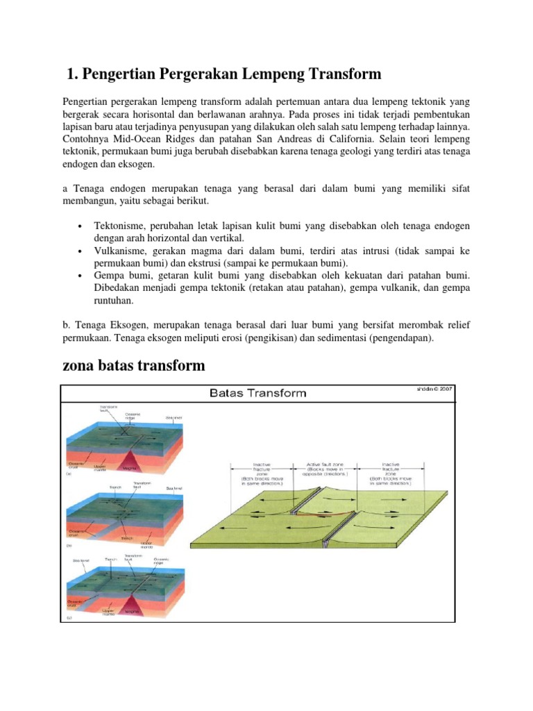 Pengertian Pergerakan Lempeng Transform | PDF