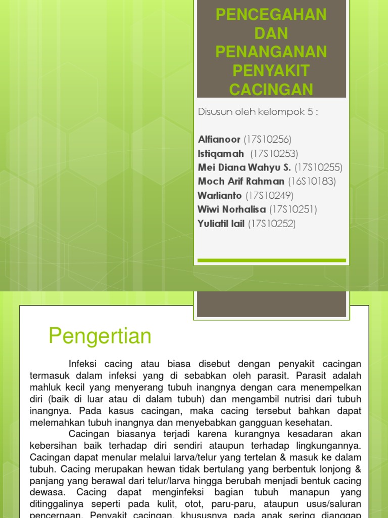 PPT Pencegahan Dan Penanganan Penyakit Cacingan | PDF