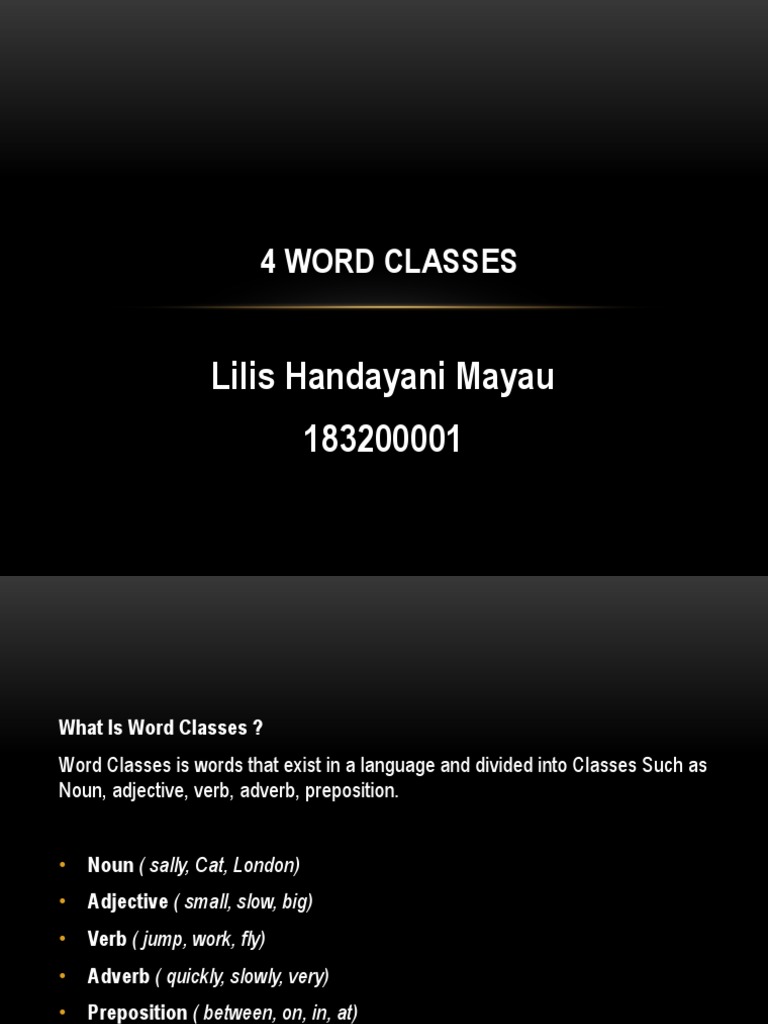 4 Word Classes | PDF | Noun | Adjective