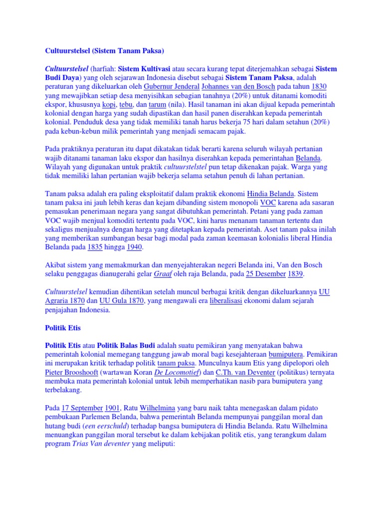 Cultuurstelsel | PDF