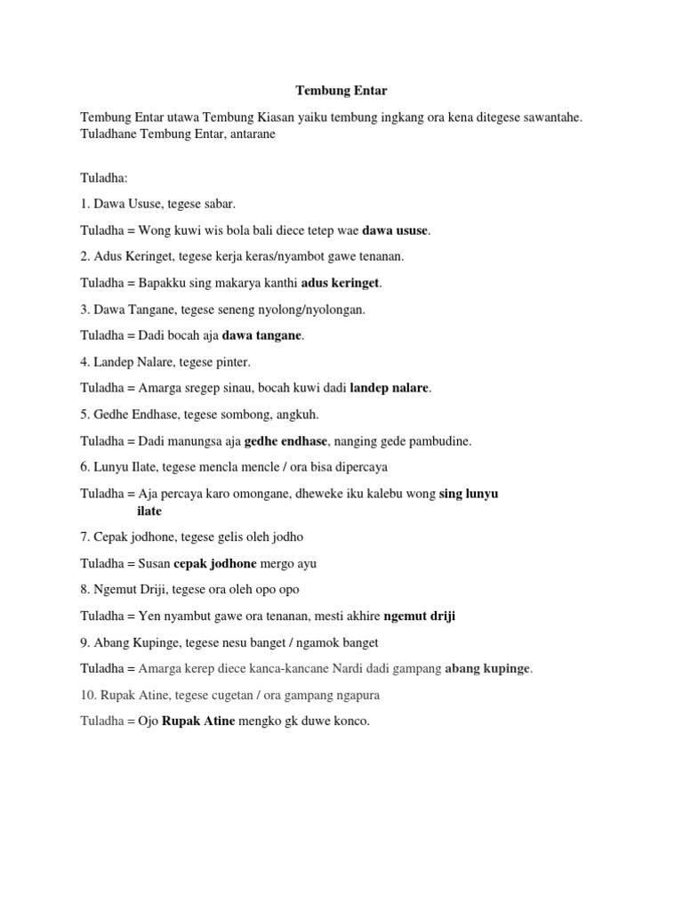 Tembung Entar (NEW) | PDF