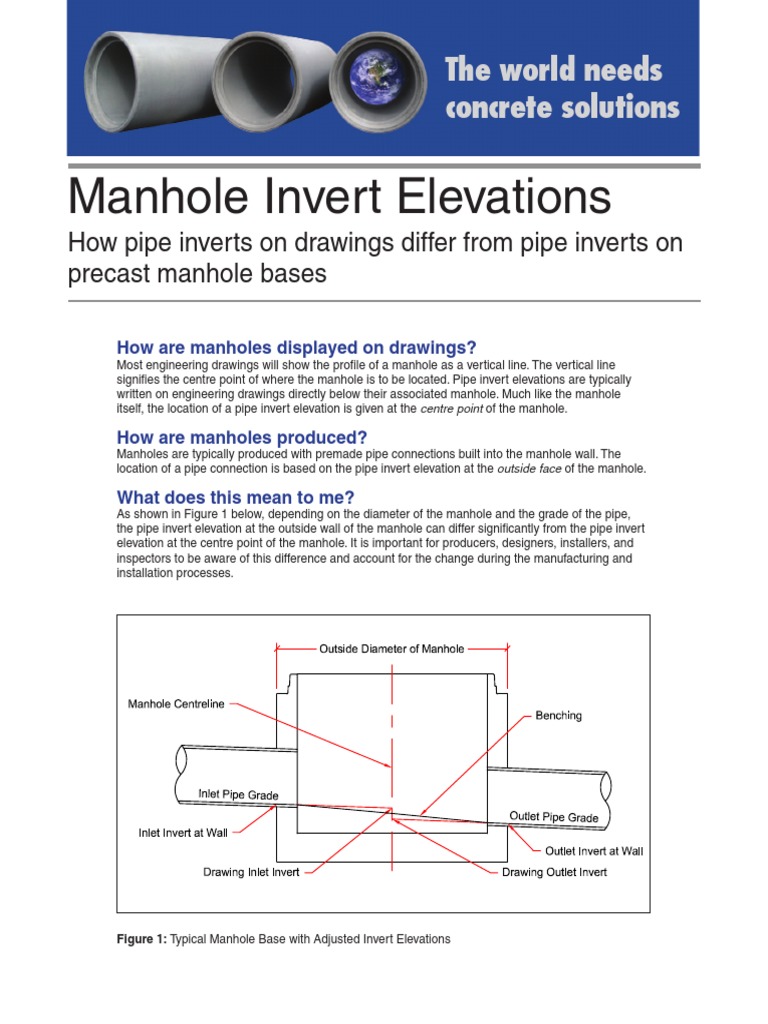 Manhole Invert Elevations Guide | PDF | Pipe (Fluid Conveyance ...