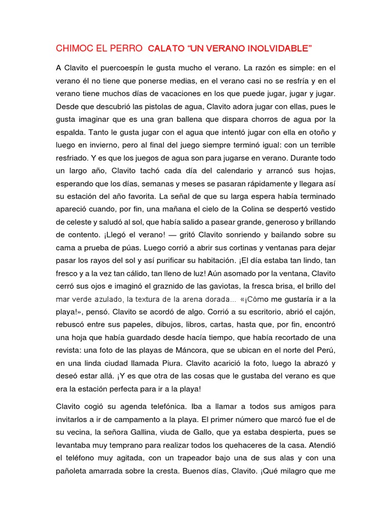 Chimoc El Perro Calato | PDF | Verano | Naturaleza