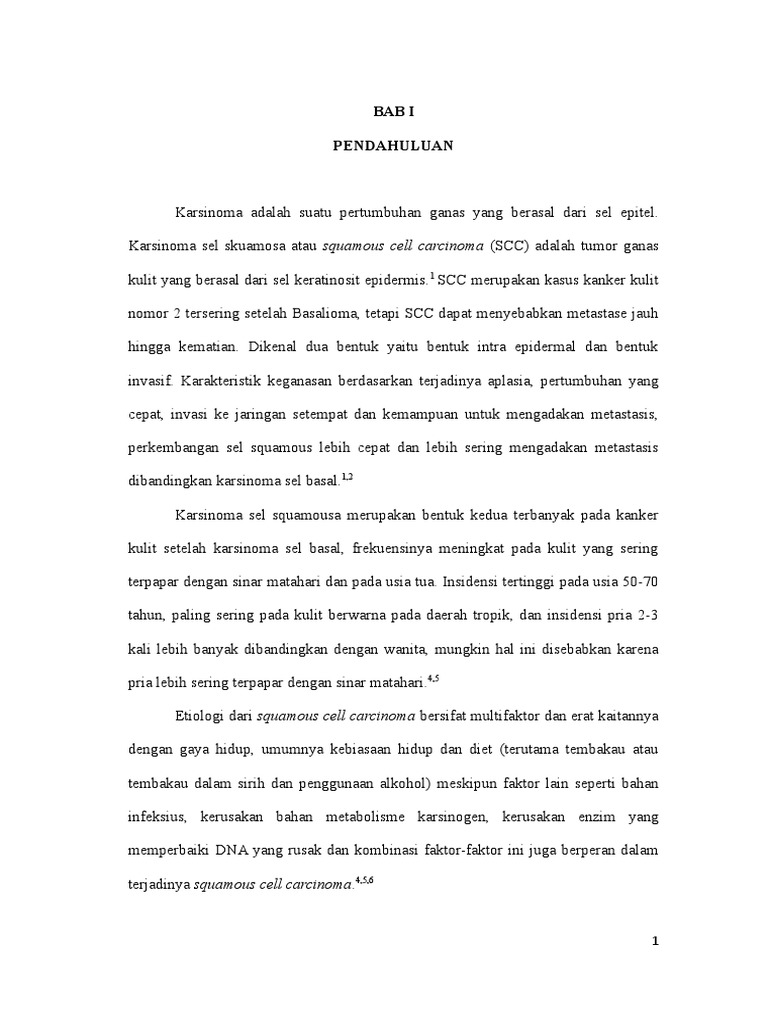 Karsinoma Sel Skuamosa: SCC dan Etiologinya | PDF