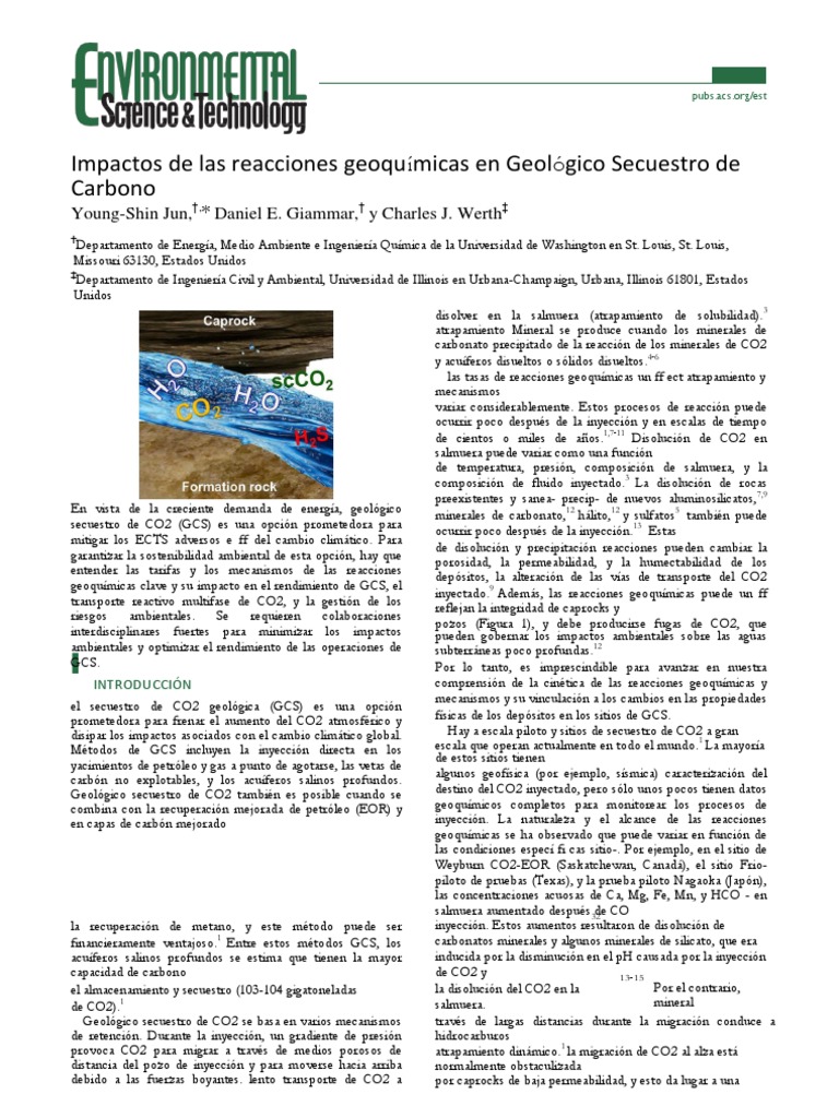 Art. 19. Impacts of Geochemical Reactions On Geologic Carbon ...