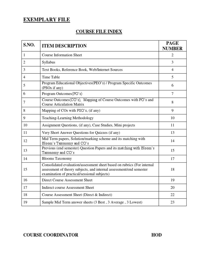 COURSE FILE FINAL - Modified | PDF | Engineering | Computer Data Storage