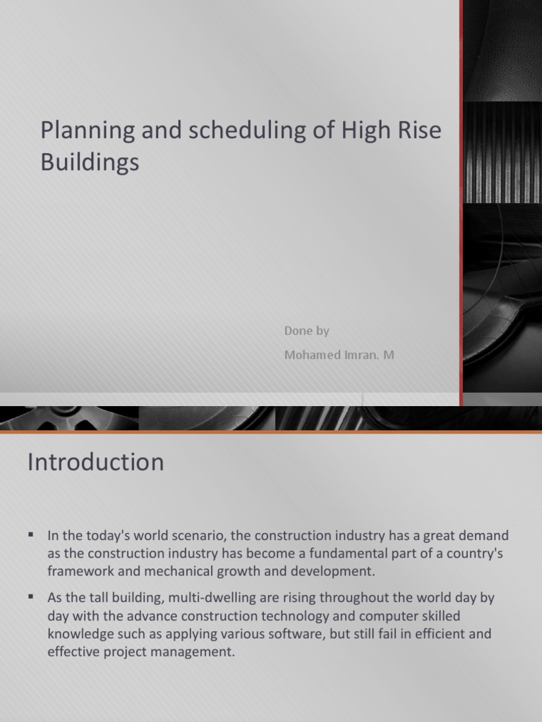 Planning and Scheduling of High Rise Buildings - IMRAN | PDF ...
