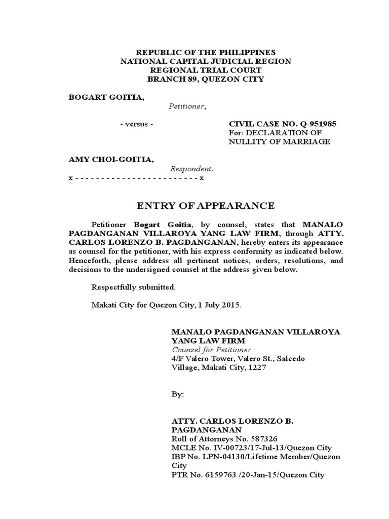 Entry of Appearance | PDF