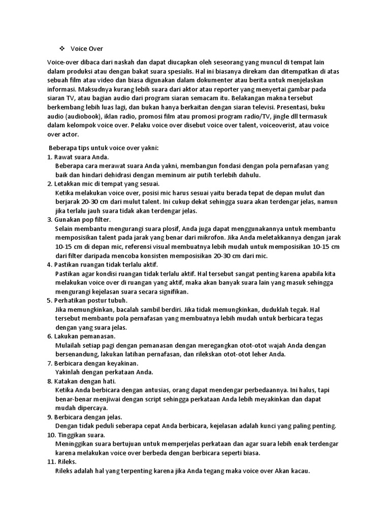 Voice Over | PDF