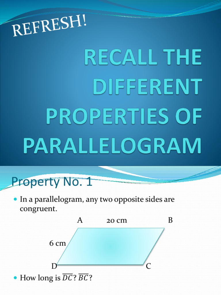 Solving Problems On Properties of Parallelogram | PDF | Elementary ...