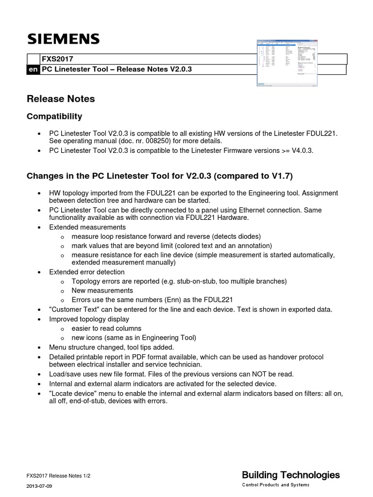Release Notes for PC Linetester Tool V2.0.3 - New Features ...
