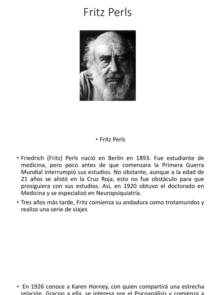 Fritz Perls | PDF | Terapia Gestalt | Psicoterapia
