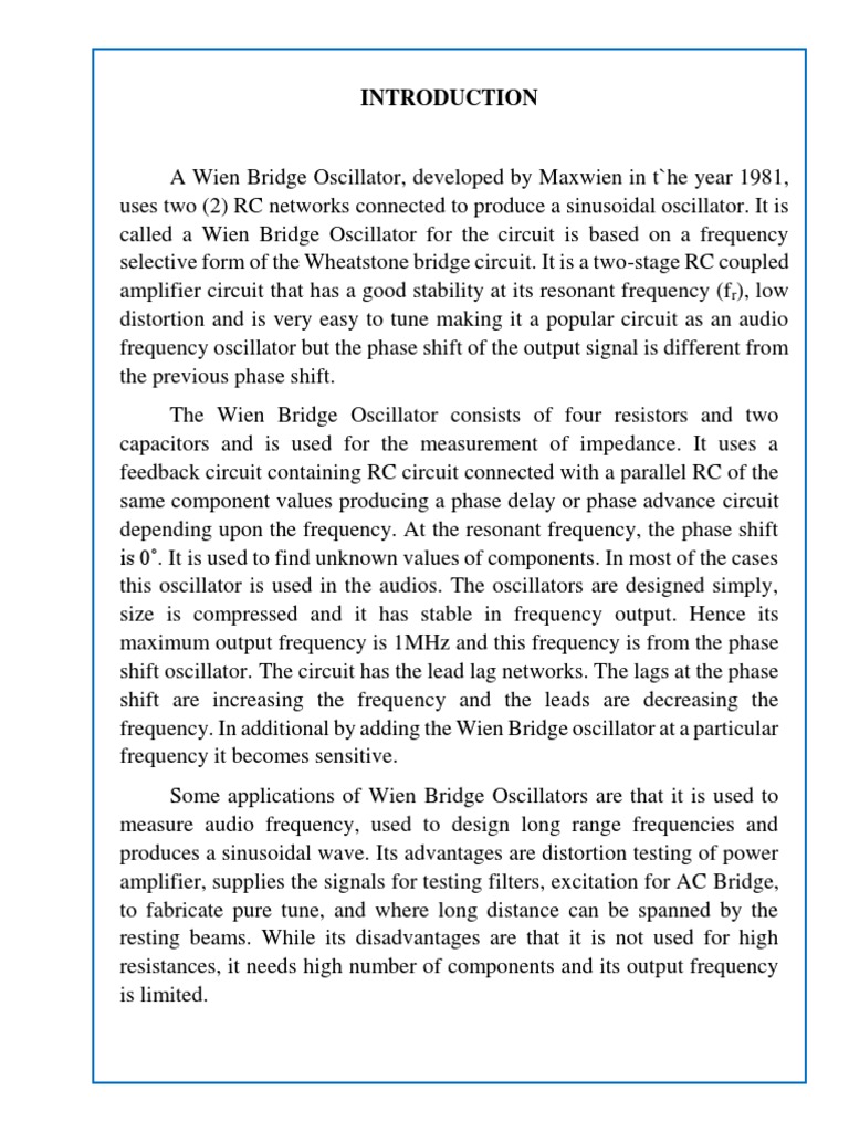 DE1 Lab Report | PDF | Electronic Oscillator | Electrical Network
