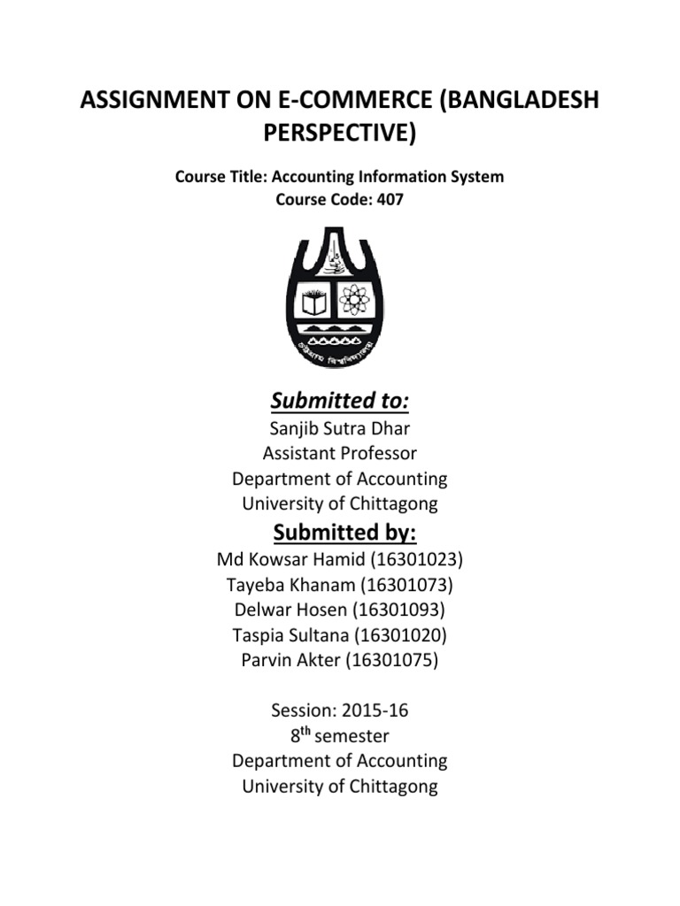 Assignment On E-Commerce | PDF | E Commerce | Internet