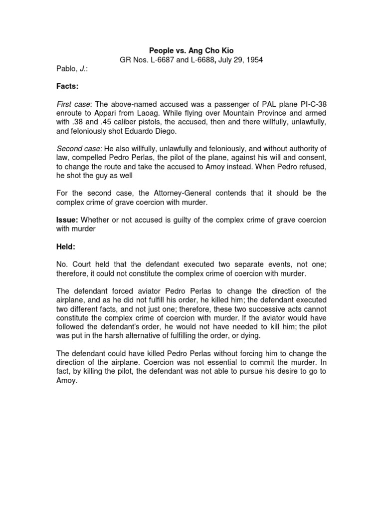 People Vs Ang Cho Kio | PDF | Social Science | Mystery, Thriller ...