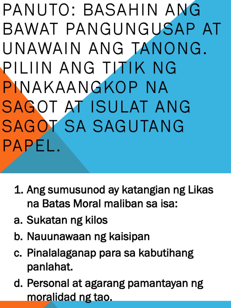 Esp 10 Batas Moral | PDF