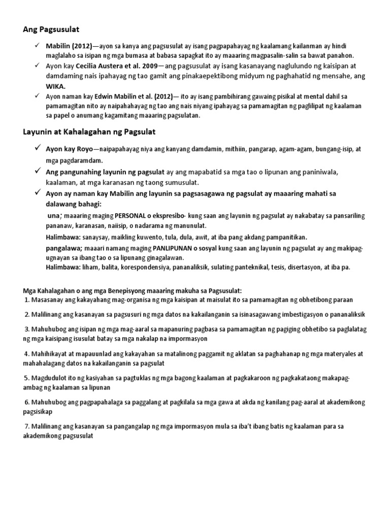 Ang Pagsusulat | PDF