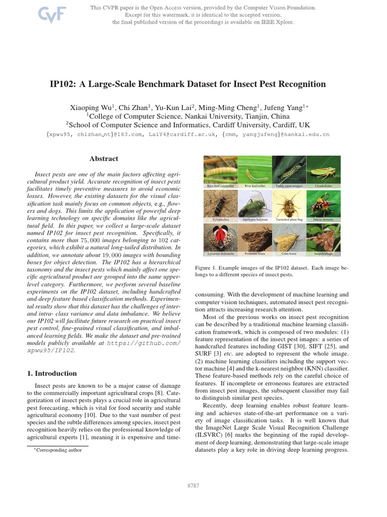 Wu Ip102 A Large Scale Benchmark Dataset For Insect Pest Recognition