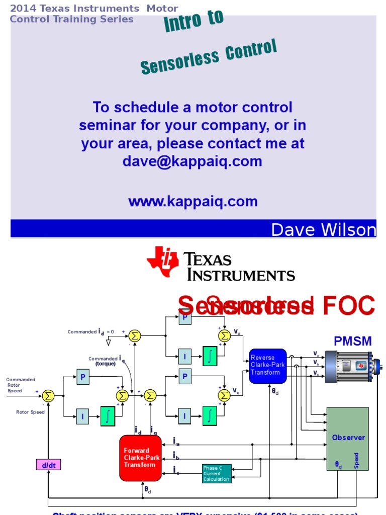 Sensorless Motor Control Overview | PDF | Electric Motor | Physics