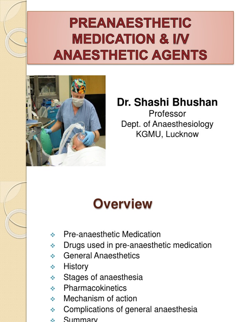 Preanesthetic Medication Overview | PDF | Anesthesia | Drugs Acting On ...