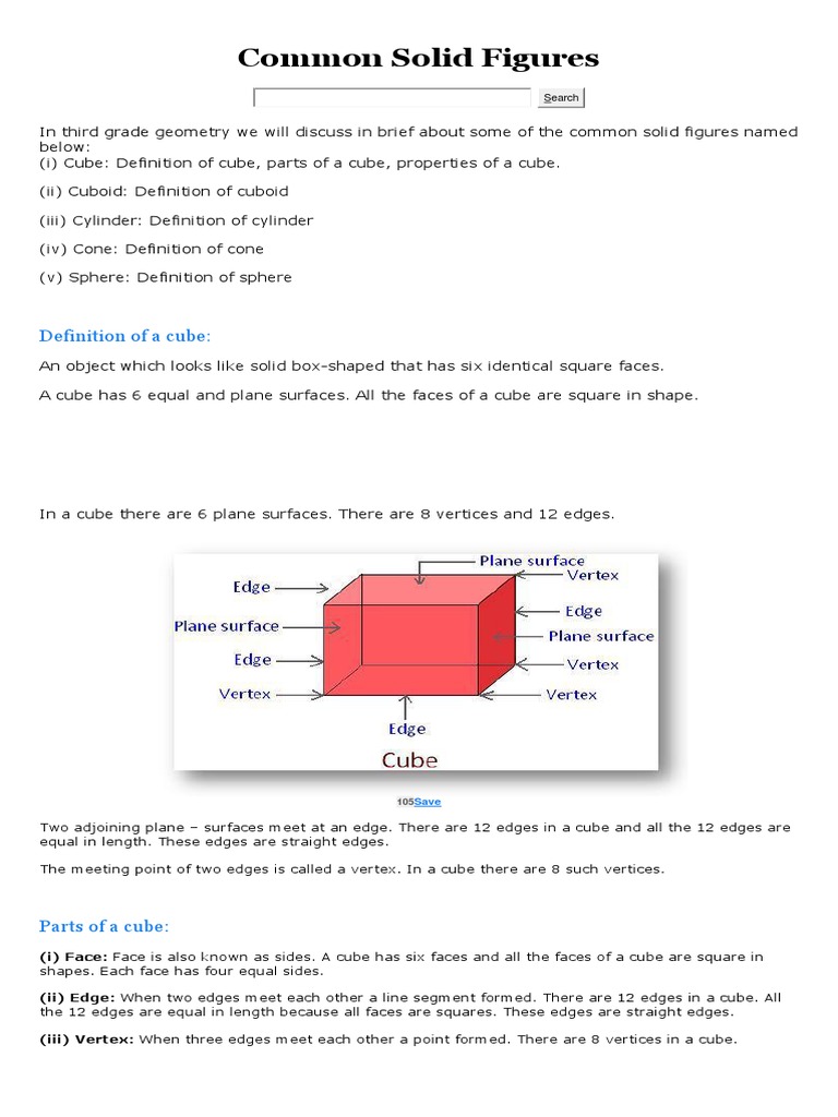 Common Solid Figures | PDF | Shape | Vertex (Geometry)