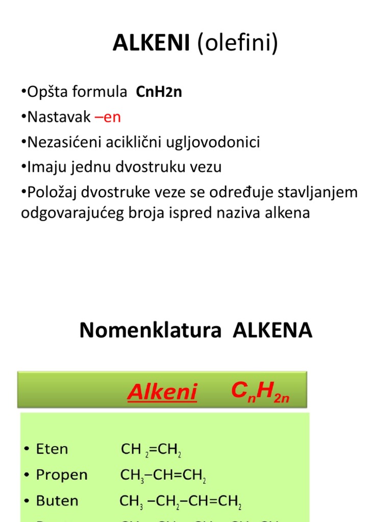 ALKENI - Prezentacija | PDF