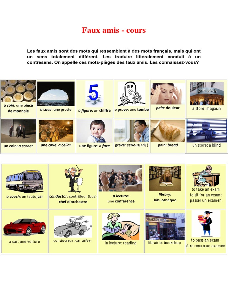 Comprendre les faux amis en français | PDF | Langues