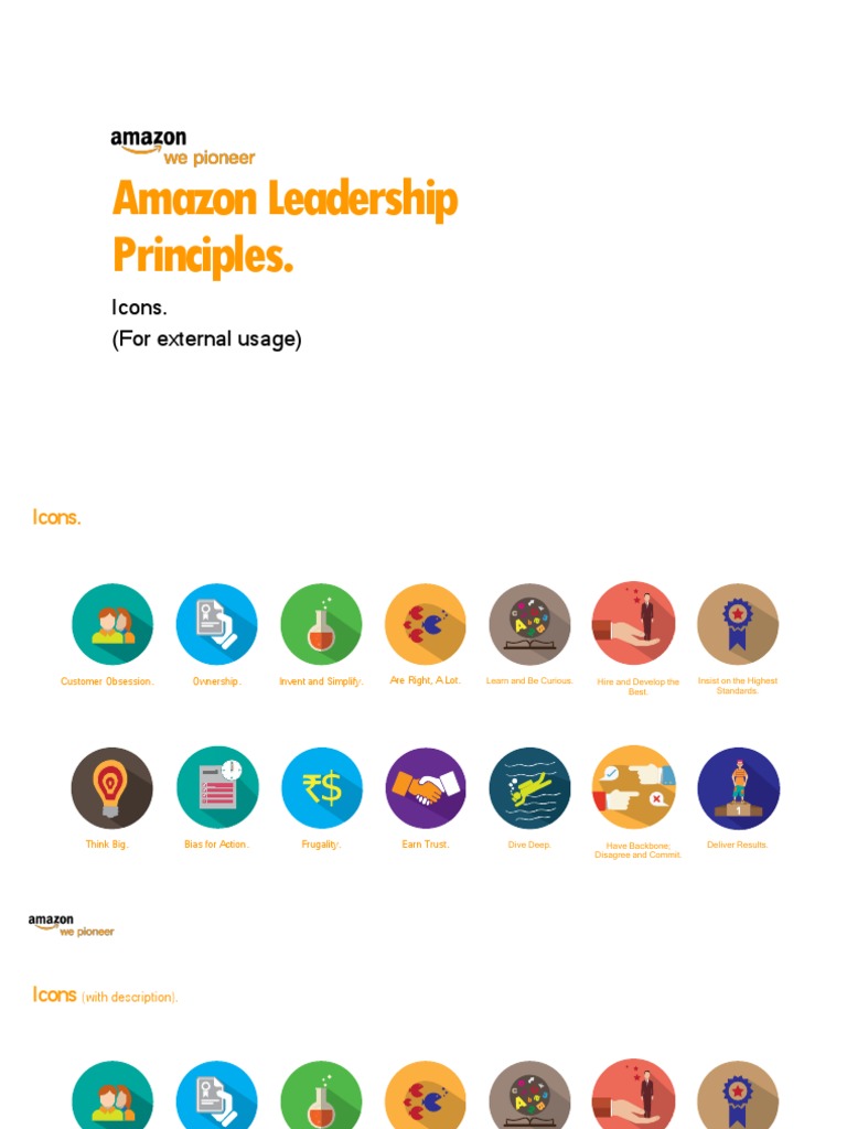 Amazon Leadership Principles - Icons - External Usage | PDF | Odor ...