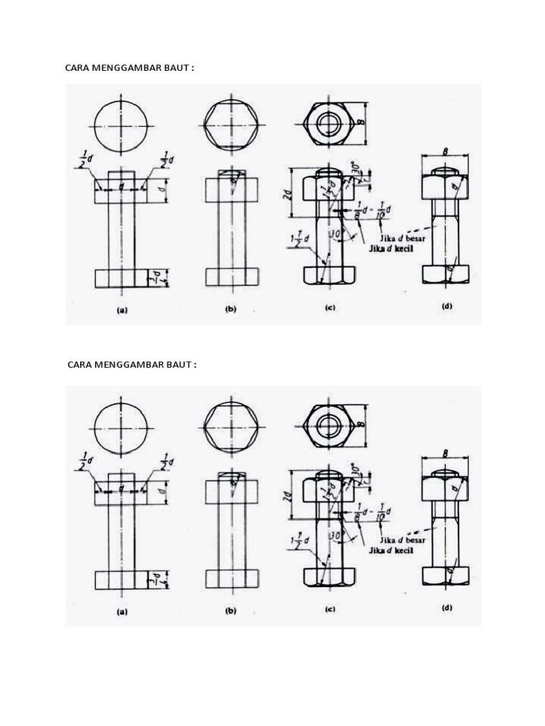 Cara Menggambar Baut | PDF