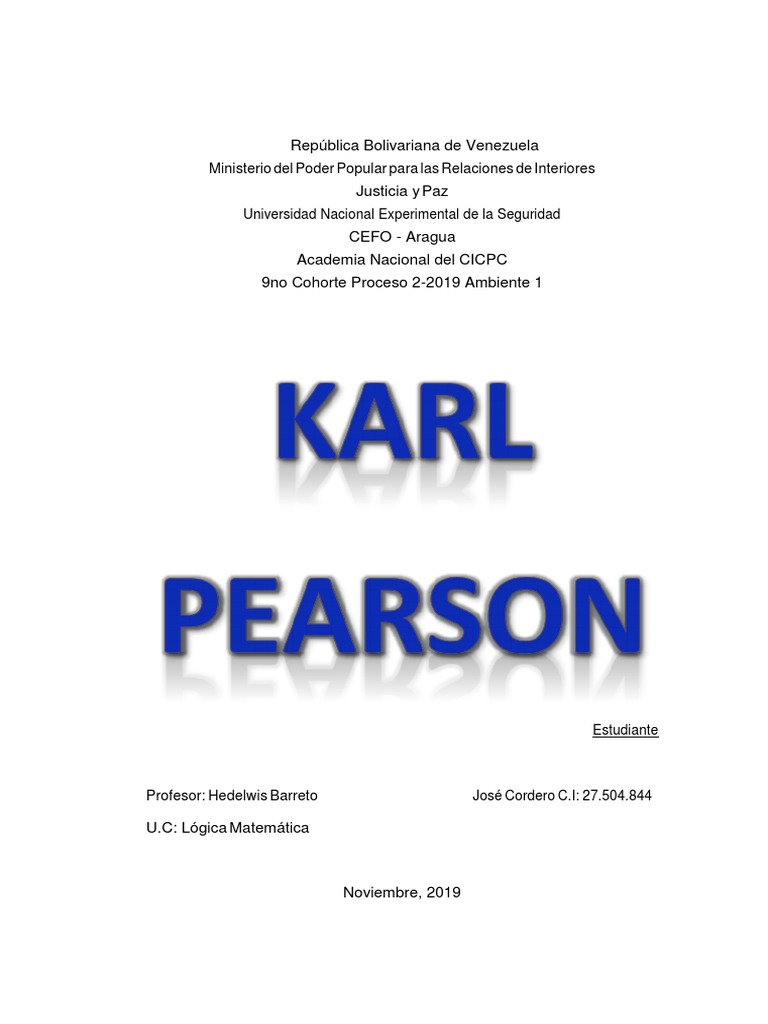 Aportaciones de Karl Pearson a la estadística | PDF | Science | Ciencia ...
