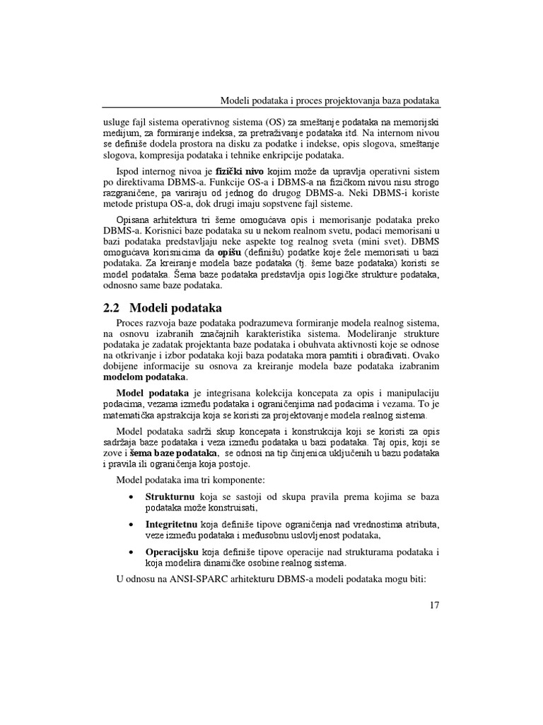 Modeli Podataka | PDF