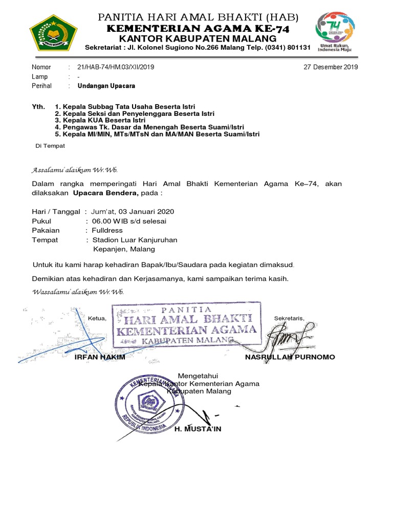 Ralat Undangan Upacara Dan Rundown | PDF