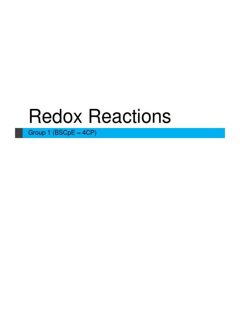 Redox Reactions Explained | PDF | Redox | Chemical Reactions