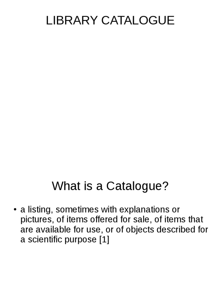 Intro To Cataloging | PDF | Libraries | Bibliography