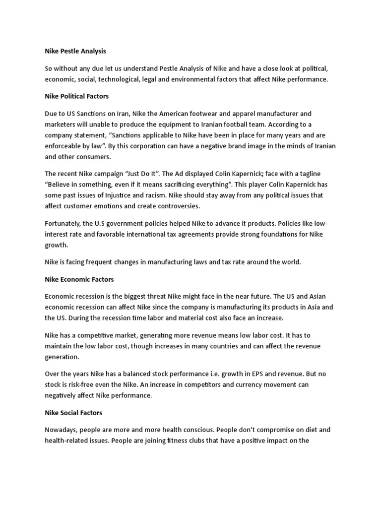 Nike Pestle | PDF | Nike | Sweatshop