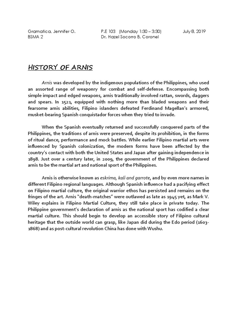 A Comprehensive Look at the History, Techniques, and Equipment of Arnis ...