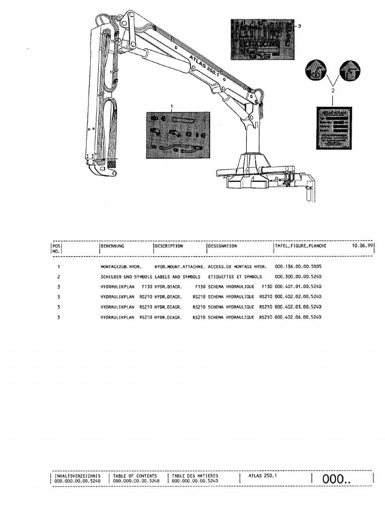 ATLAS 250.1V 4959595 06.99 Parts Catalog | PDF