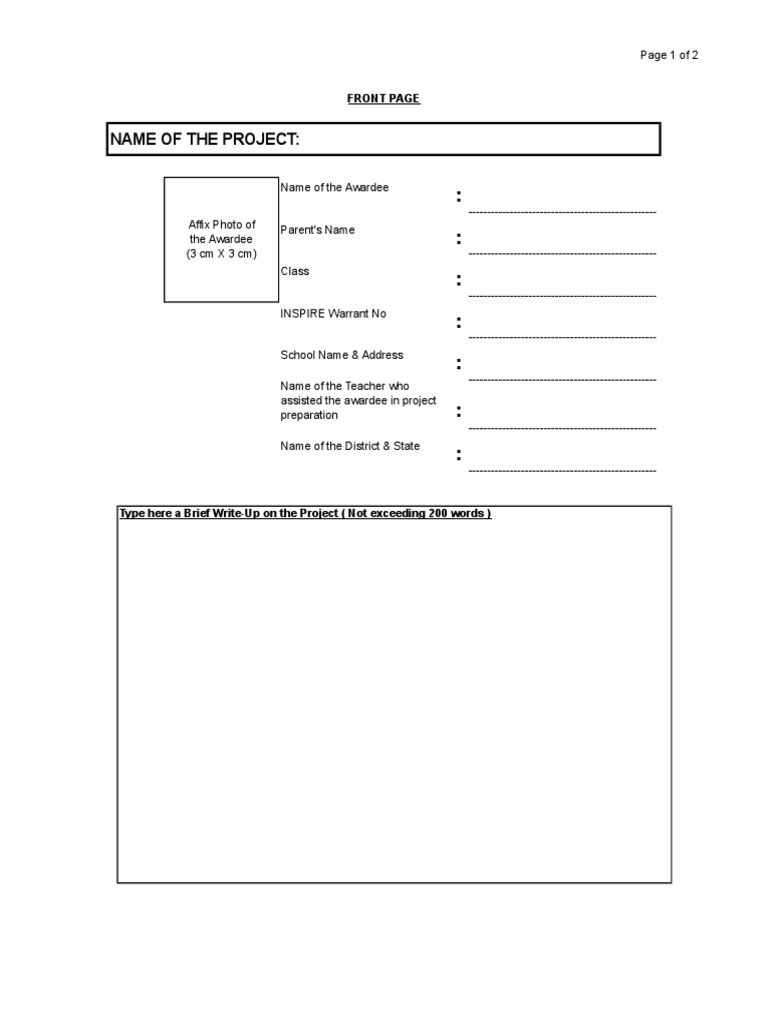 INSPIRE WRITE-UP Format | PDF