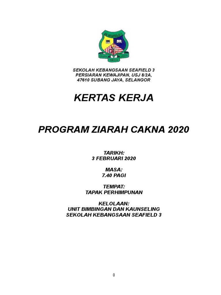 Kertas Kerja Ziarah Cakna | PDF