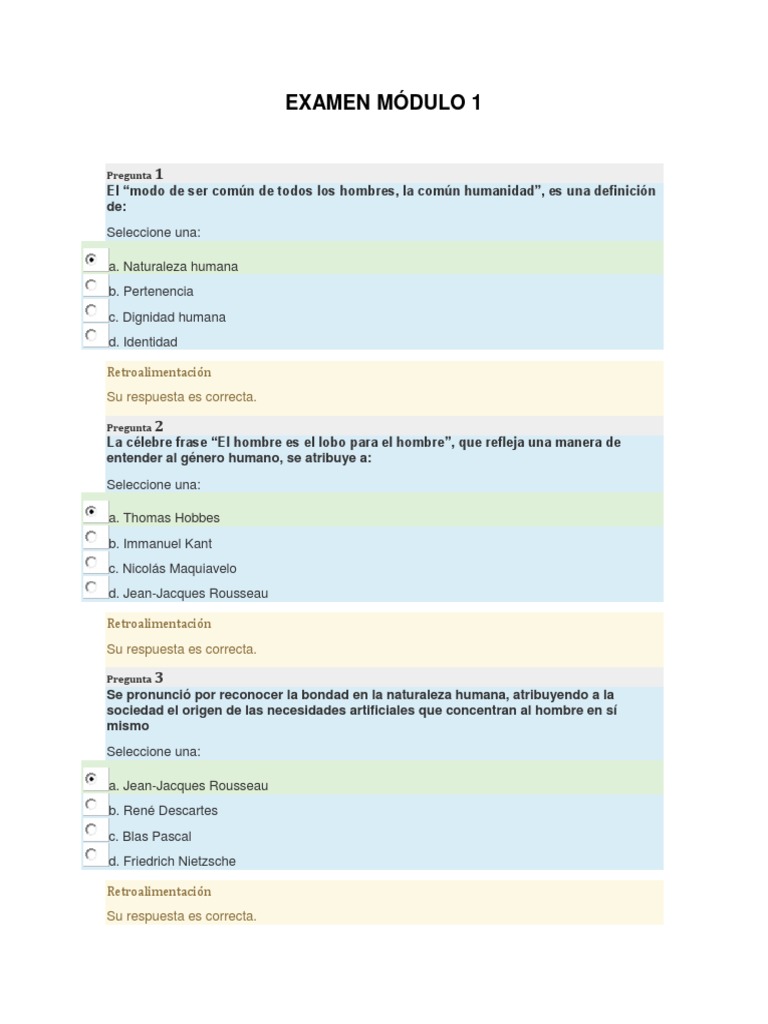 Examen Módulo 1 Música | PDF | Derechos humanos | Jean-Jacques Rousseau