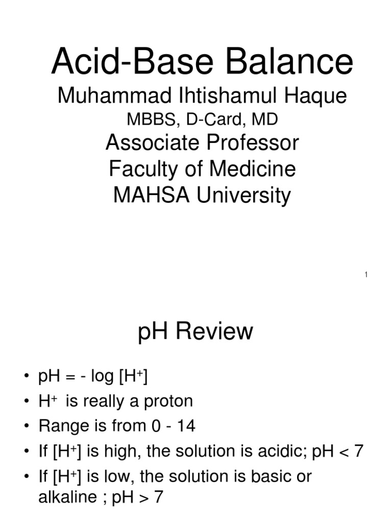 Understanding Acid-Base Balance: A Comprehensive Review of the Key ...