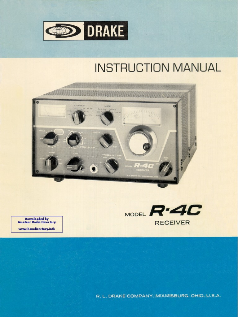 Drake - R-4C HF Comms Reciever - Manual | PDF | Home & Garden