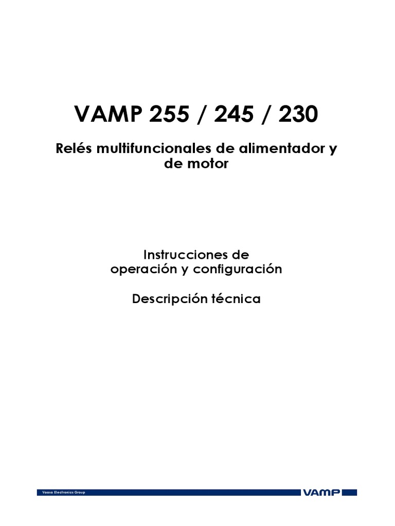 Manual Vamp 255 Español | PDF | Relé | Energia electrica
