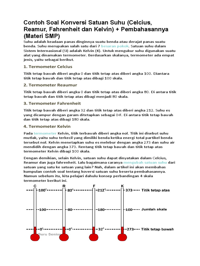 Konversi Satuan Suhu | PDF