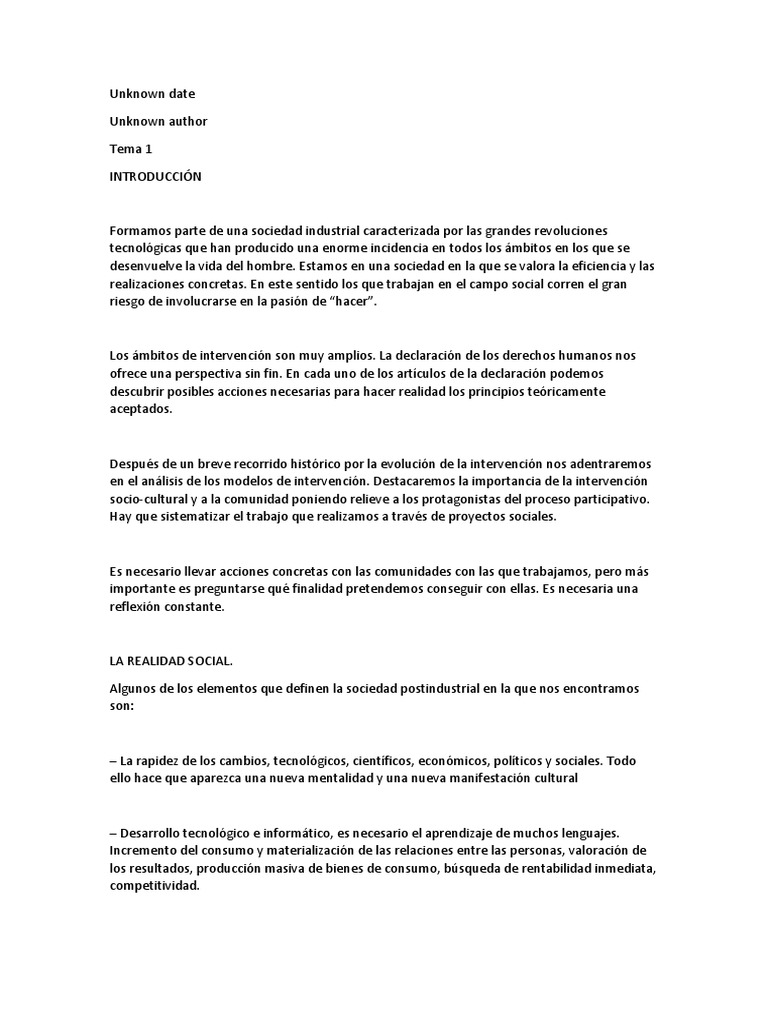 Servicios a la Comunidad y su Intervención | PDF | Trabajo Social ...