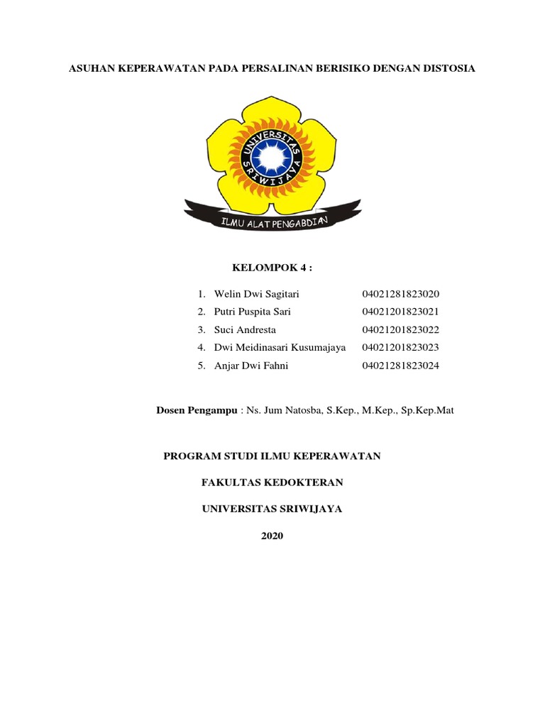 Asuhan Keperawatan Pada Persalinan Berisiko Dengan Distosia | PDF