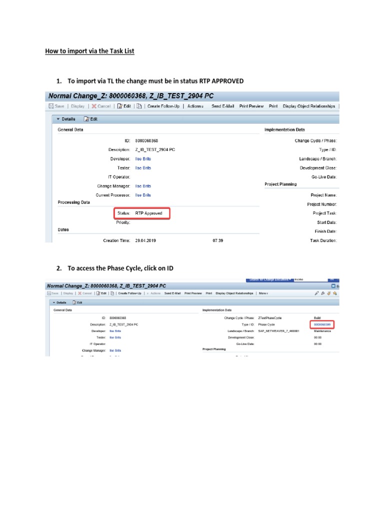 How To... Import Using The Task List - Solman - 7.2 CHARM | PDF