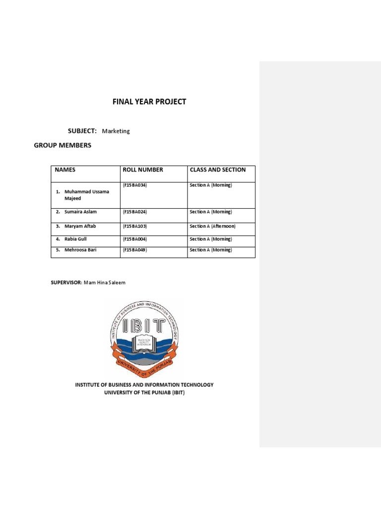 Final Year Project Ideas for Business Students | PDF | Menu | Virtual ...
