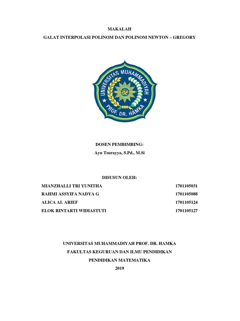 Galat Interpolasi Polinom Newton-Gregory | PDF