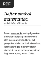 Daftar Simbol Matematika | PDF